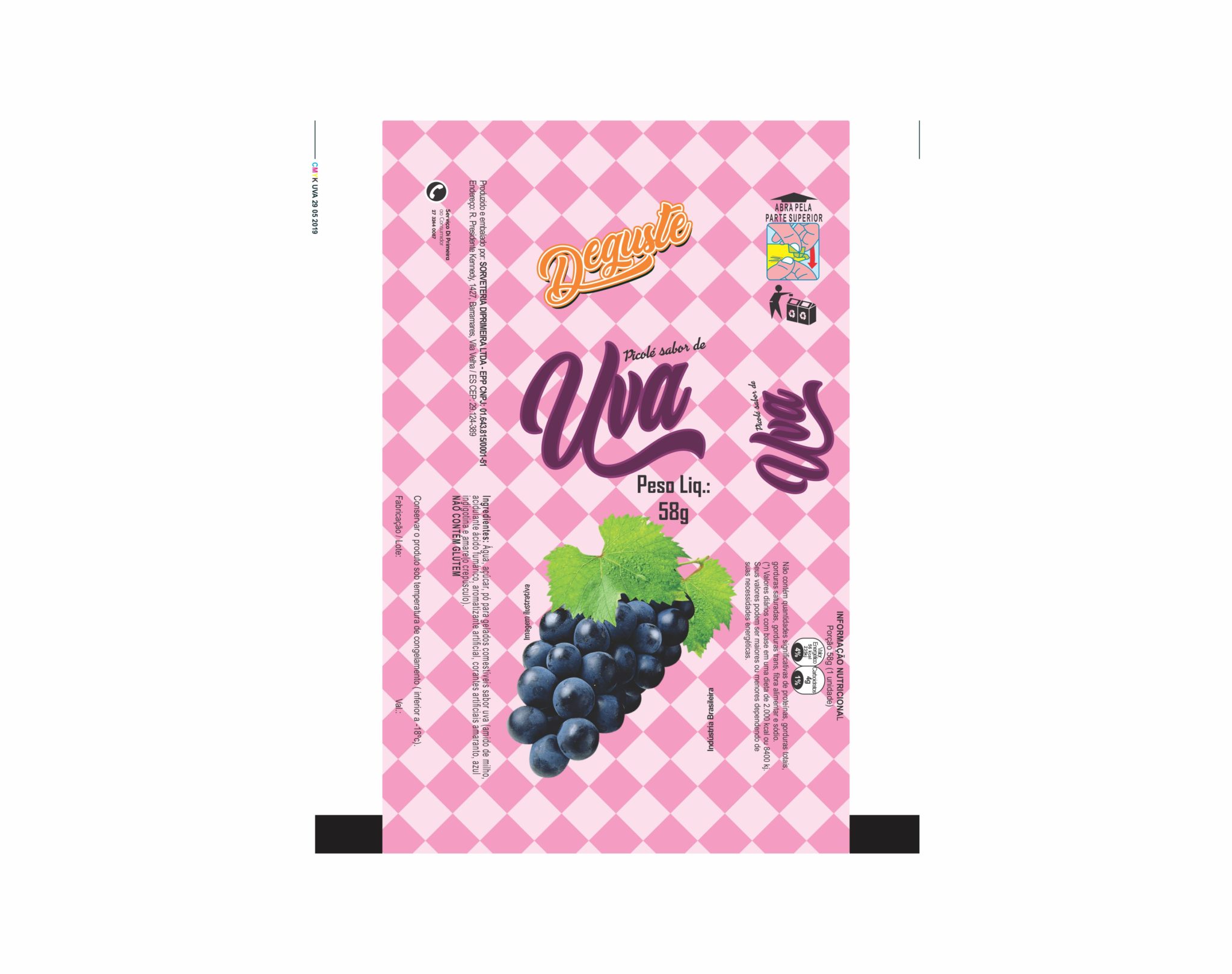 BOBINA BOPP LEITOSO PICOLE 6KG PICOLE DEGUSTE FRUTA UVA Ref: 15276 ...