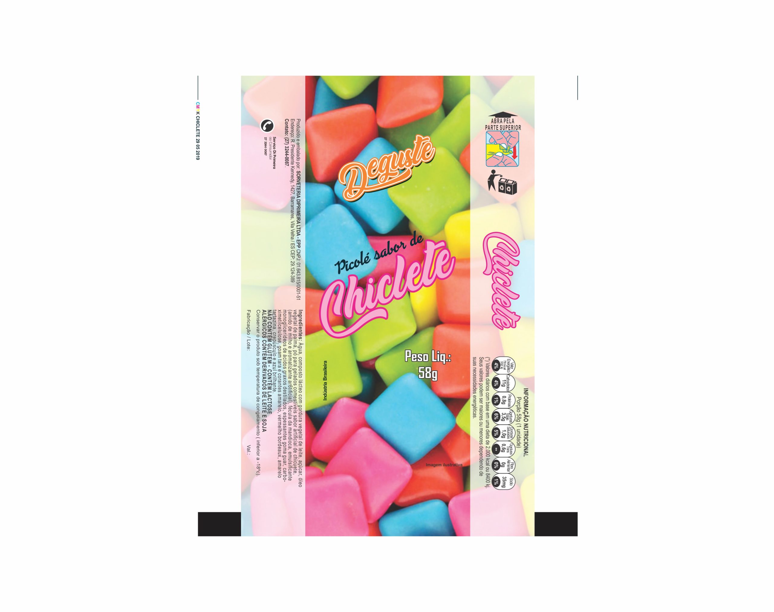 BOBINA BOPP LEITOSO PICOLE 6KG PICOLE DEGUSTE AO LEITE CHICLETE Ref ...