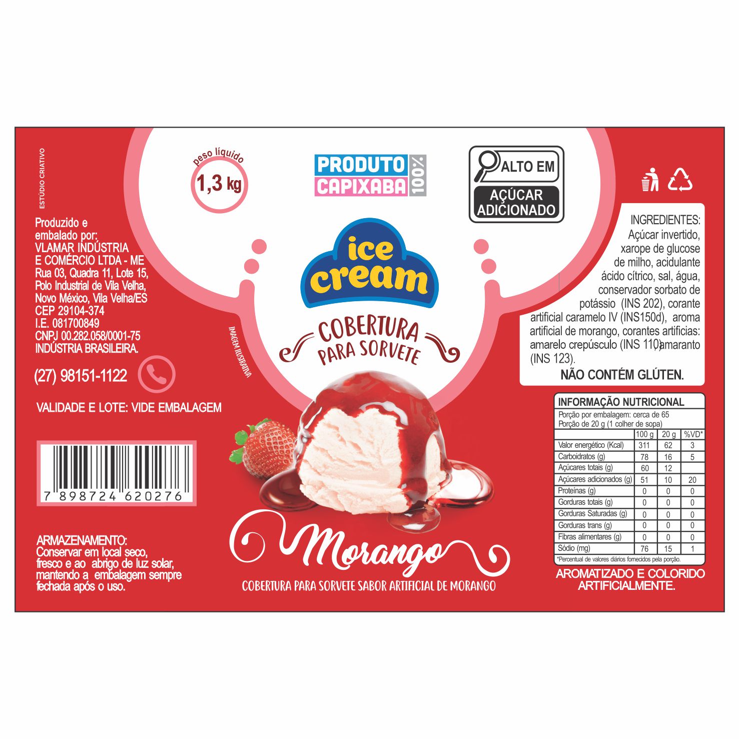 ETIQUETA 100X150/1 COUCHE ADES ICE CREAM VLAMAR COBERTURA SORVETE ...